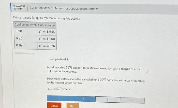 Solved CHALLENGE 7.2.1: Confidence intervals for population | Chegg.com