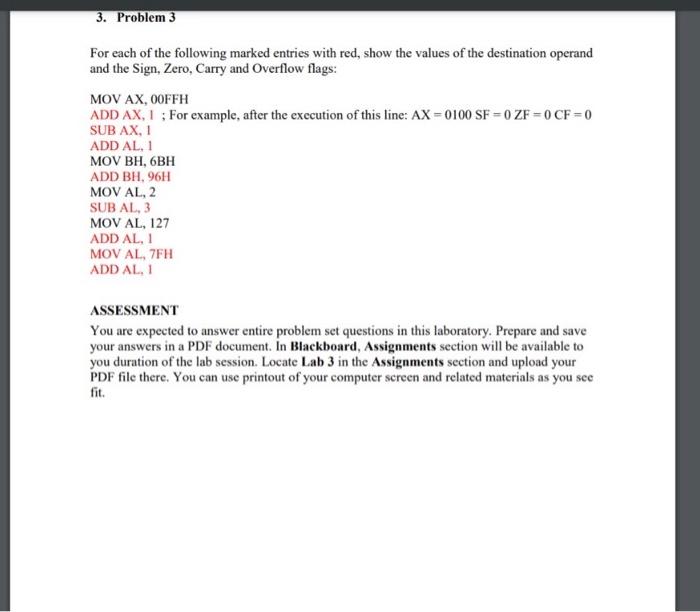 Solved 3. Problem 3 For each of the following marked entries | Chegg.com
