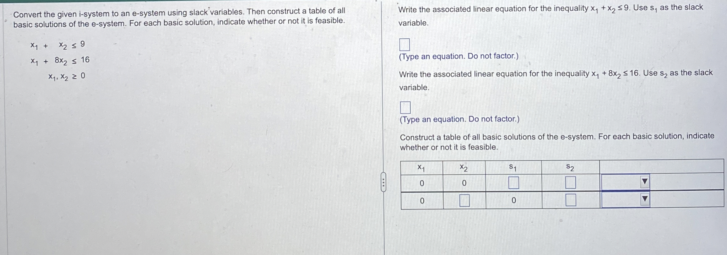 Solved Convert the given i-system to an e-system using slack | Chegg.com