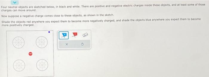 Solved Four neutral objects are sketched below, in black and | Chegg.com