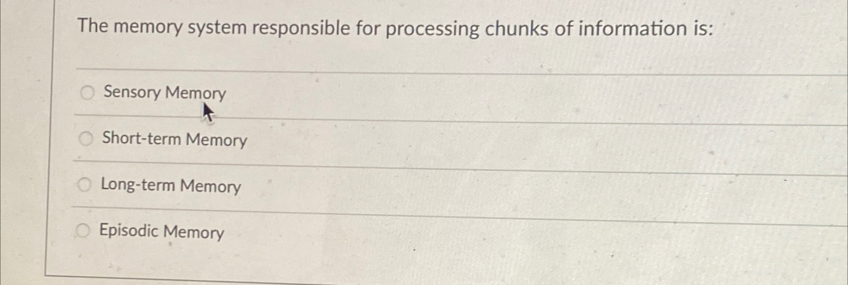 Solved The memory system responsible for processing chunks | Chegg.com
