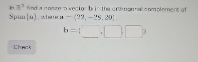 Solved In R8 ﻿find a nonzero vector b ﻿in the orthogonal | Chegg.com