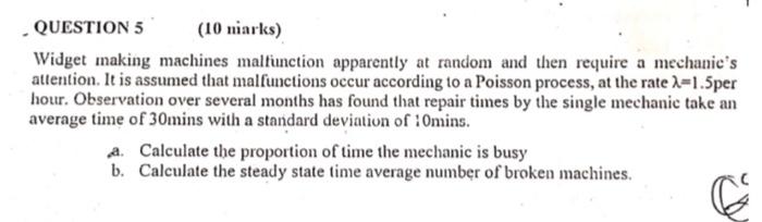 Solved Widget making machines malfunction apparently at | Chegg.com