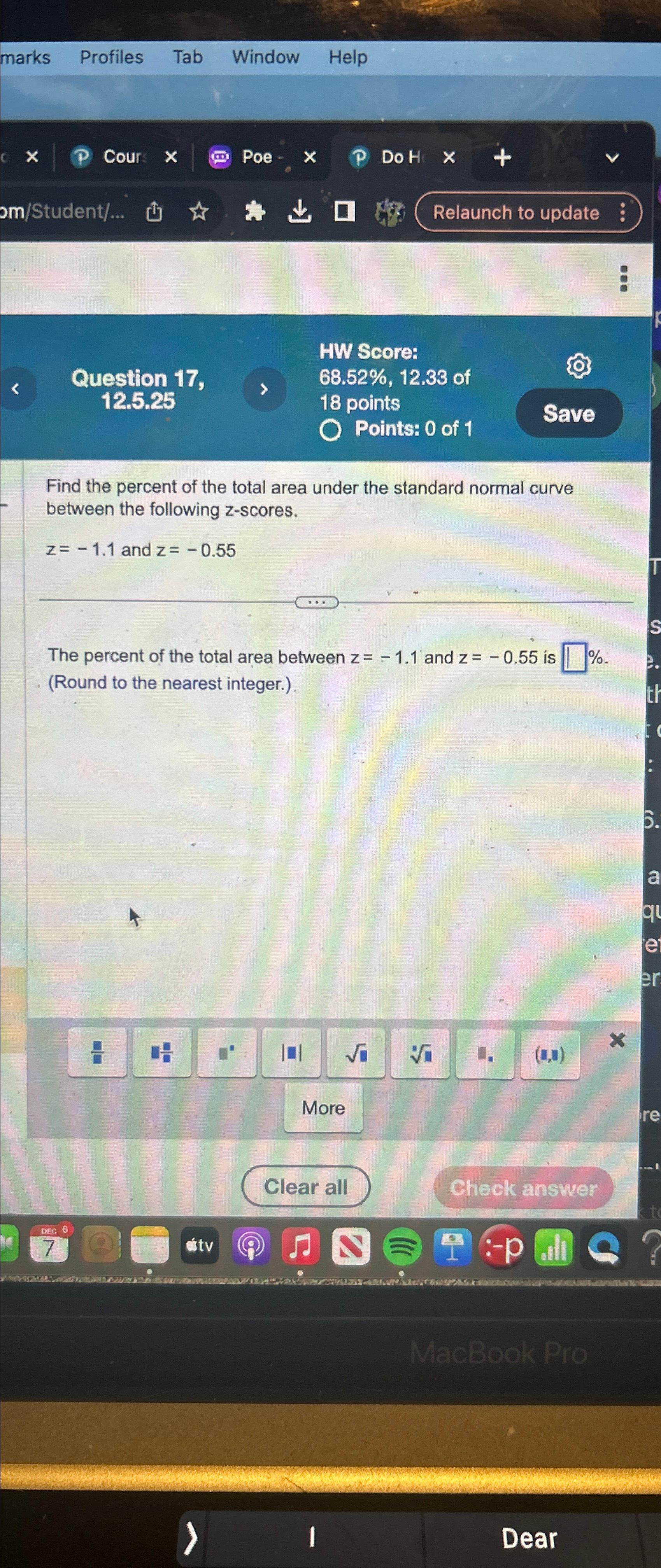 Solved Find the percent of the total area under the standard | Chegg.com