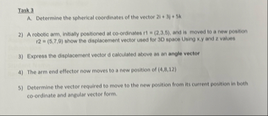 Task 3A. ﻿Determine the spherical coordinates of the | Chegg.com