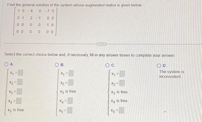 Solved Find the general solution of the system whose | Chegg.com