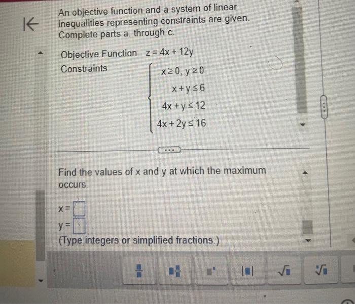 An objective function and a system of linear | Chegg.com