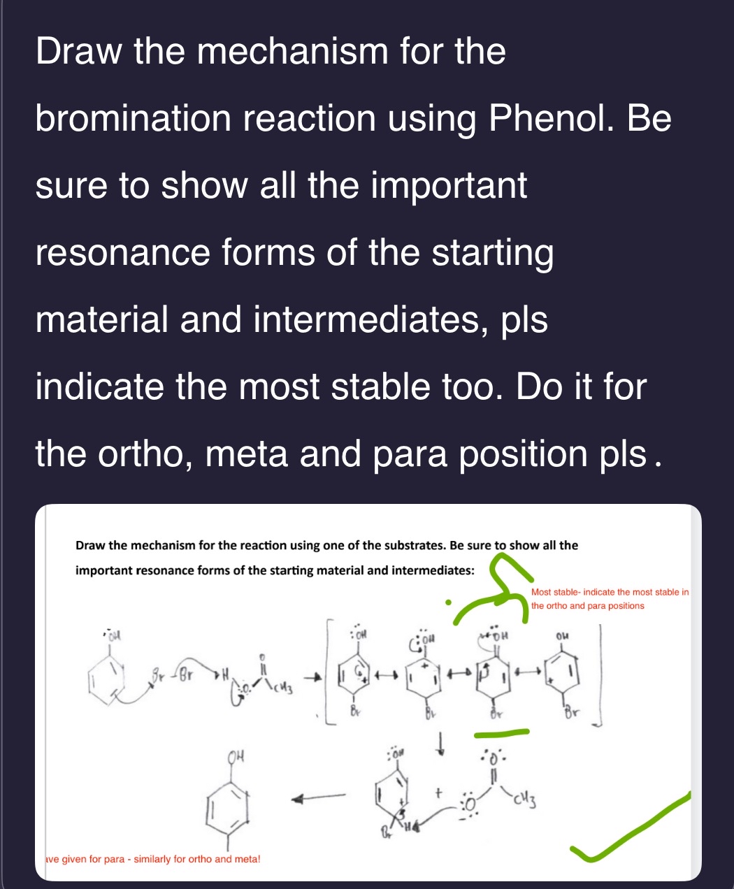 Solved Draw the mechanism for the bromination reaction using | Chegg.com