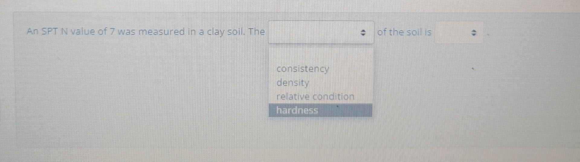 Solved An SPT N value of 7 was measured in a clay soil. The | Chegg.com