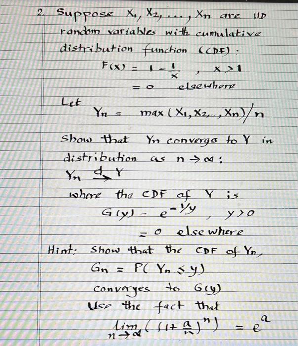 Solved suppose x1,x2,…,xn are ∥ random variables with | Chegg.com