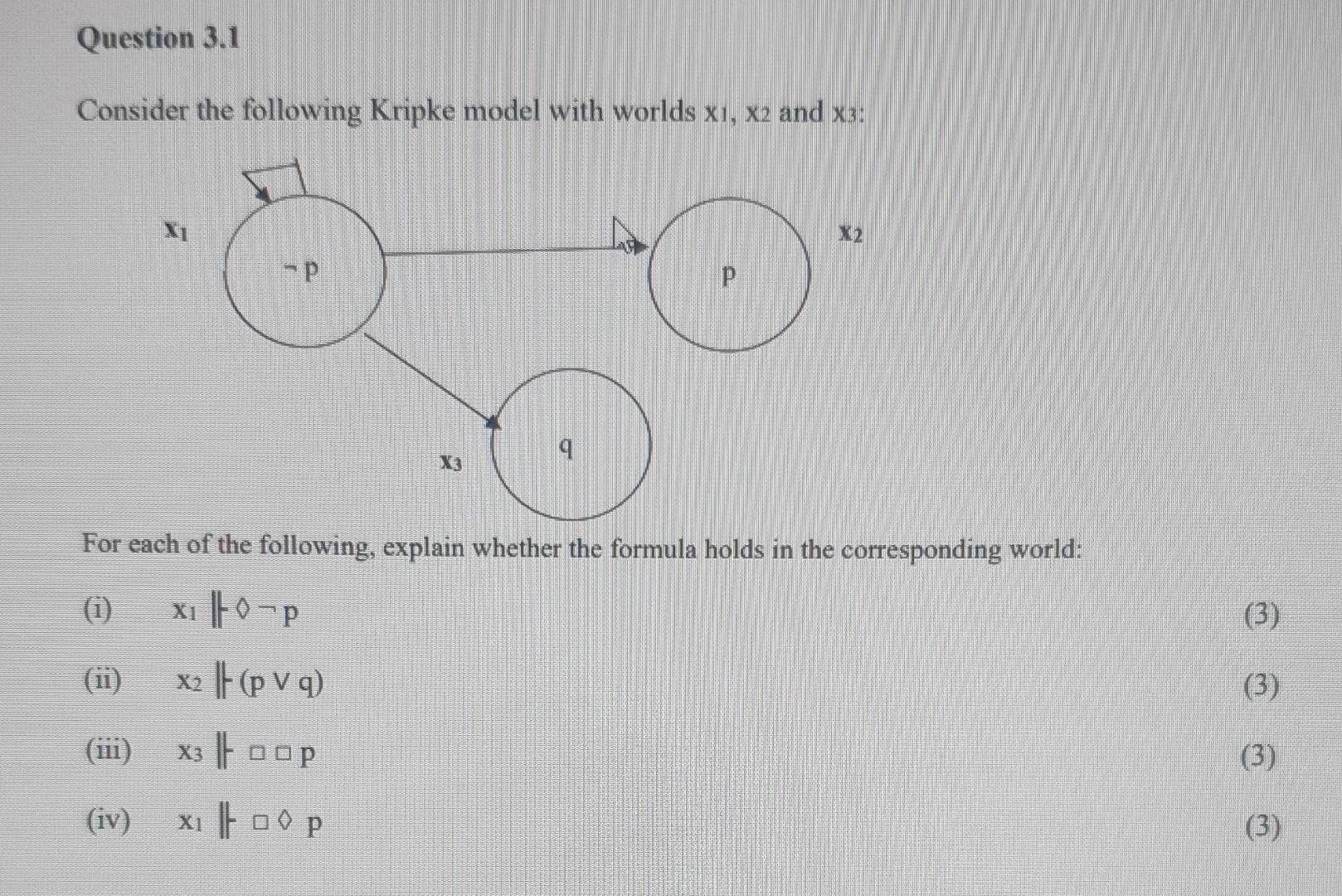Solved Consider the following Kripke model with worlds x1,x2 | Chegg.com