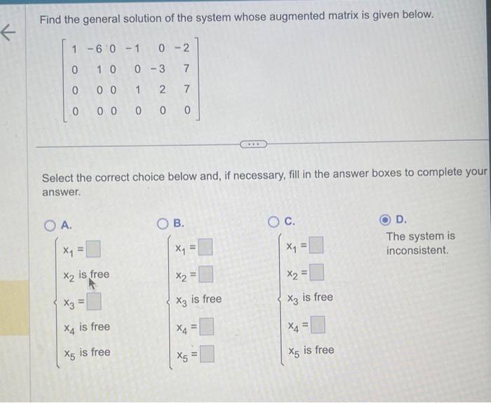 Solved Find the general solution of the system whose | Chegg.com