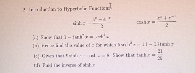 Solved Introduction to Hyperbolic | Chegg.com