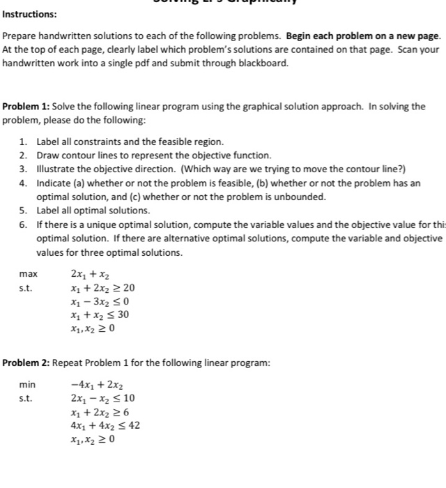 Solved Instructions: Prepare handwritten solutions to each | Chegg.com