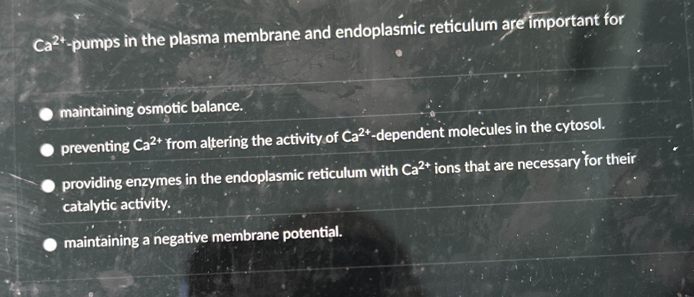Solved Ca2+-pumps in the plasma membrane and endoplasmic | Chegg.com
