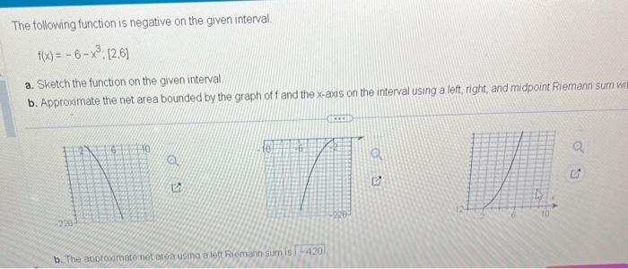 The following function is negative on the given | Chegg.com