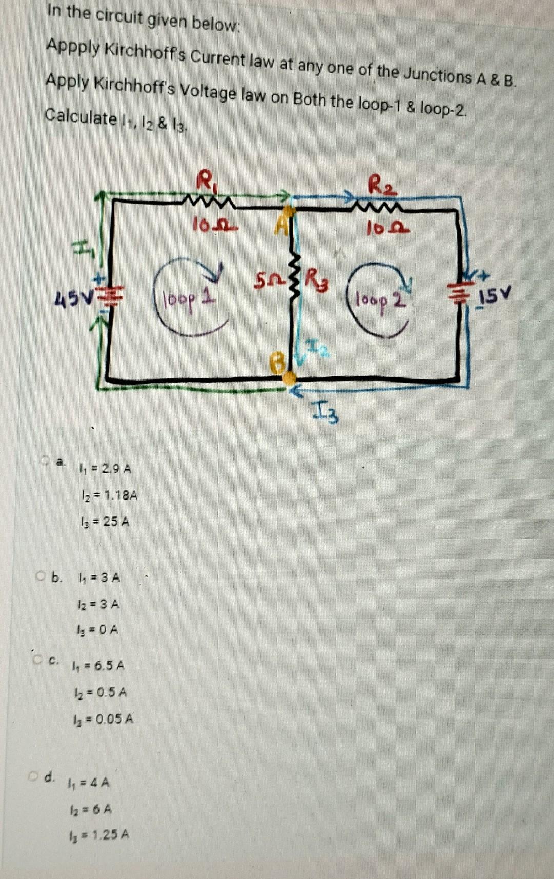 Solved In the circuit given below: Appply Kirchhoff's | Chegg.com
