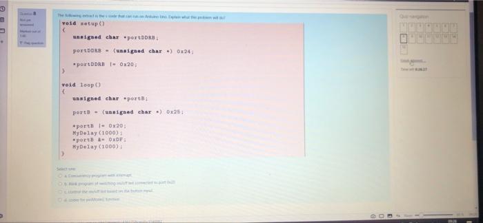 them void setup() unsigned char port DDR portRB - | Chegg.com