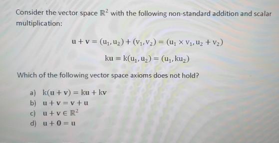 Solved Consider the vector space R2 with the following | Chegg.com