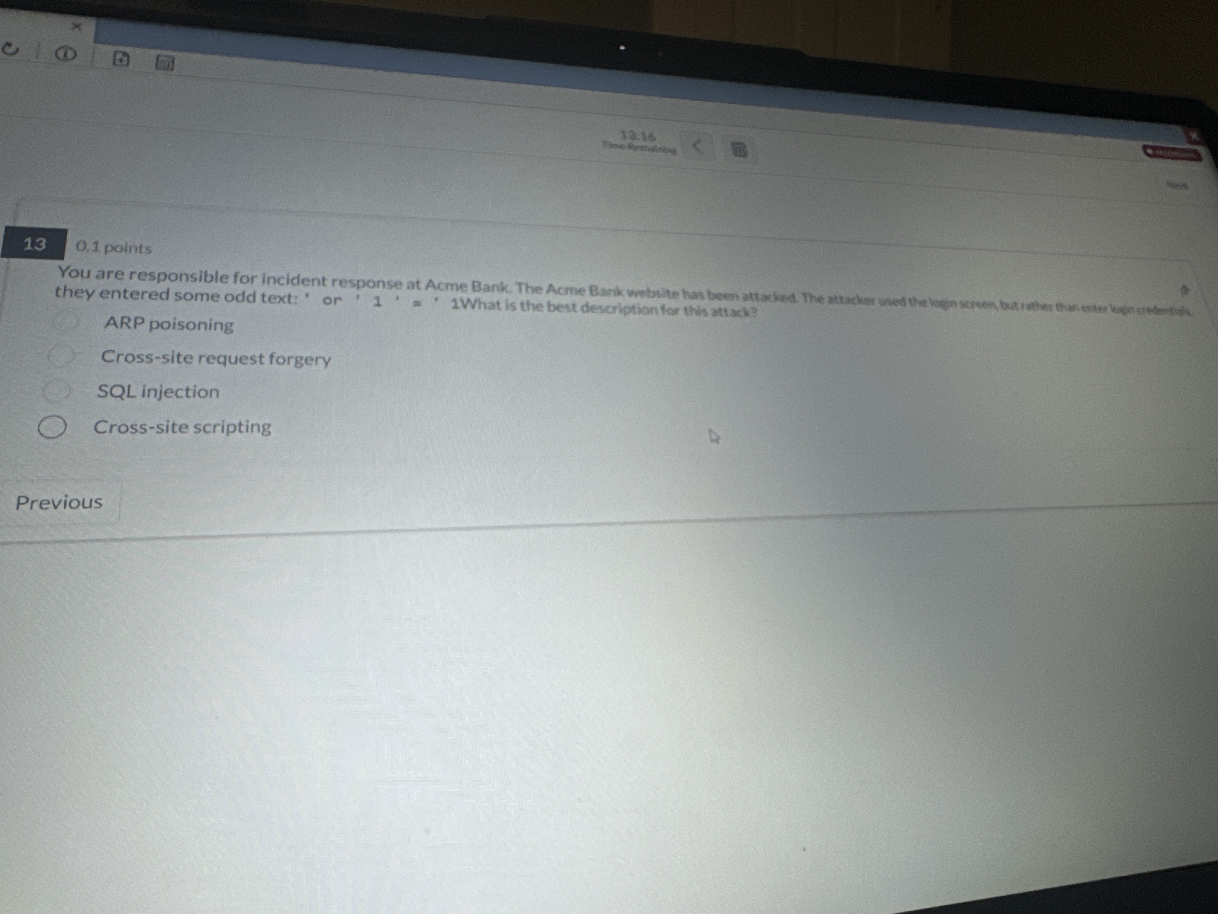 Solved they entered some odd text: ' ﻿or ' 1 ' =' 2 ﻿What is | Chegg.com