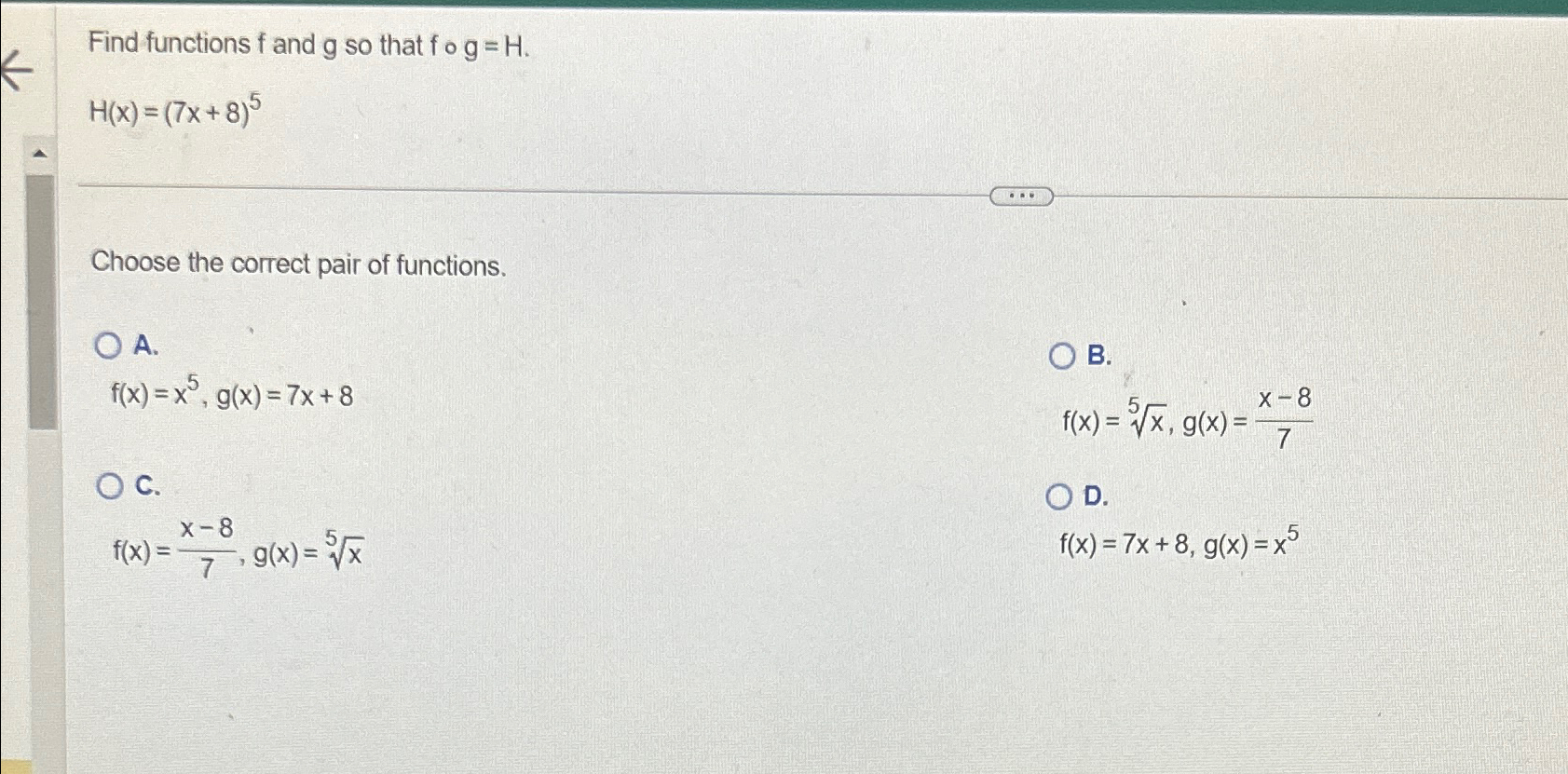 Solved Find Functions F ﻿and G ﻿so That