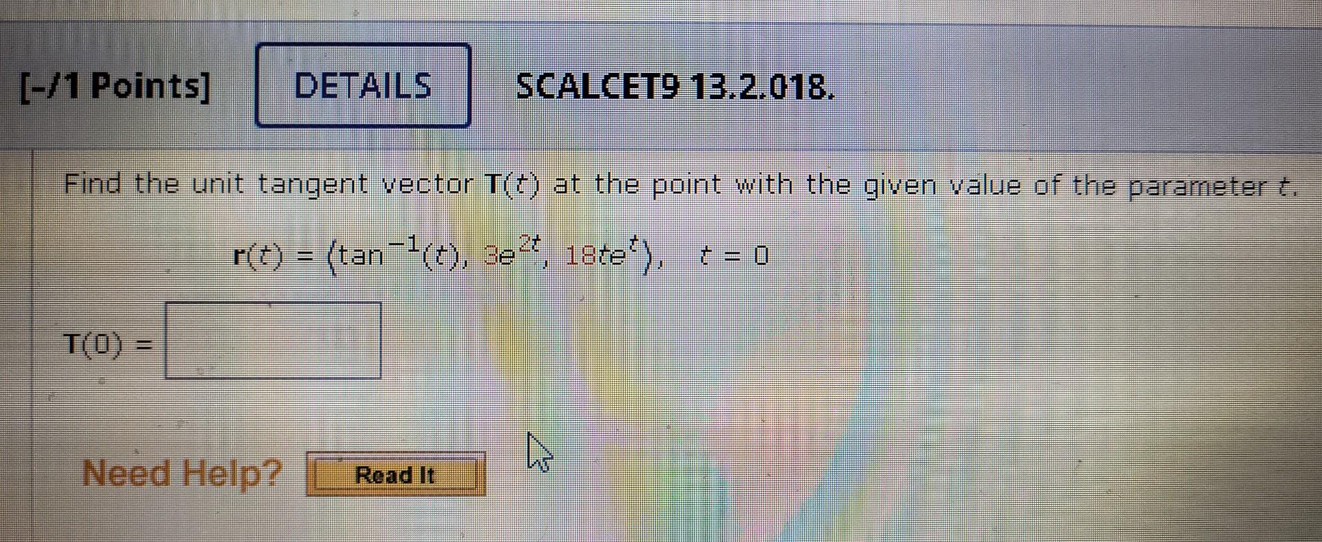 Solved Find the unit tangent vector T(t) at the point with | Chegg.com