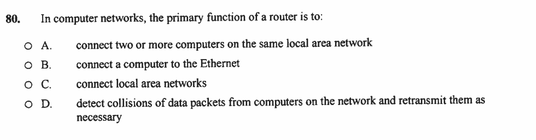 Solved 81. Most computer networks use packet switching to | Chegg.com