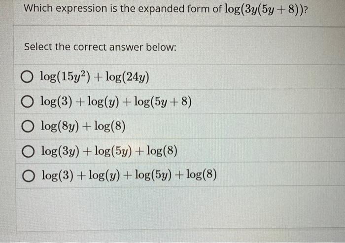 Solved Which expression is the expanded form of | Chegg.com