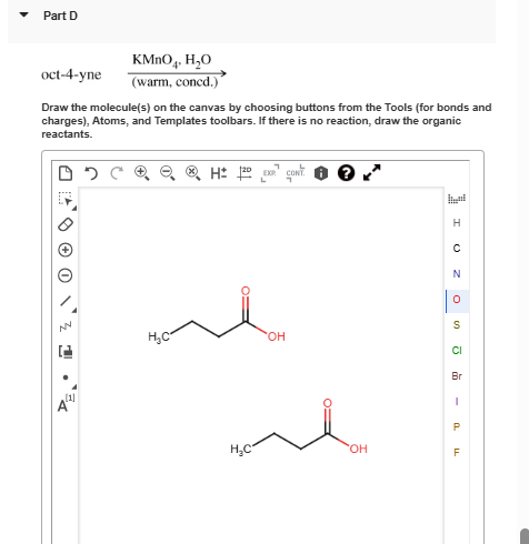 Solved oct-4-yne →?(warm,concd.)KMnO4,H2ODraw the | Chegg.com