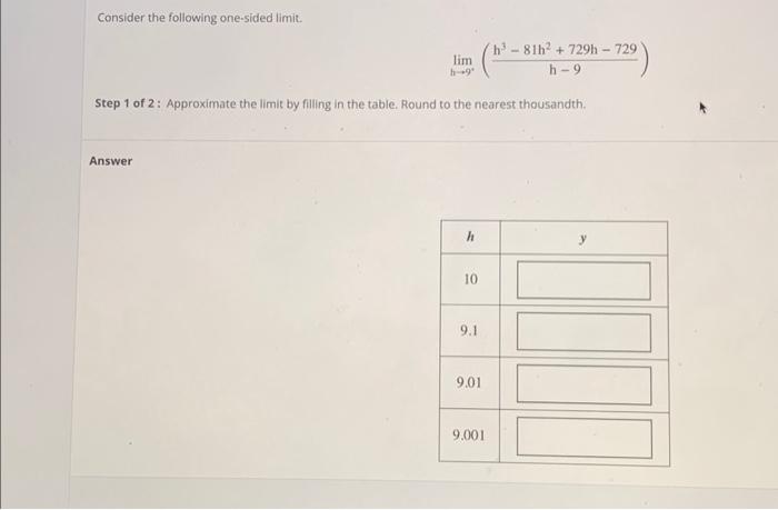 Solved Consider the following one-sided limit. | Chegg.com