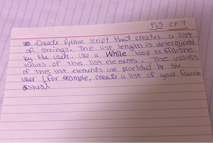 Solved P.3 CP.7 sa .Create Python script that creates a list | Chegg.com