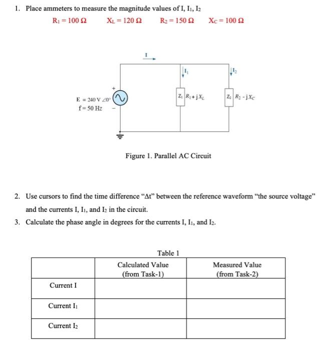 Solved R1=100ΩXL=120ΩR2=150ΩXC=100Ω Figure 1. Parallel AC | Chegg.com