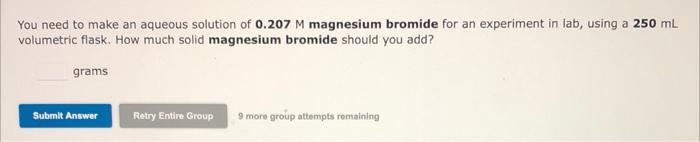 Solved You need to make an aqueous solution of 0.207M | Chegg.com