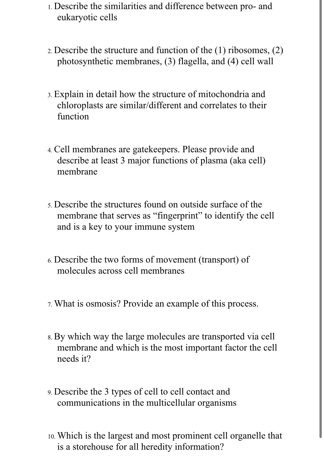 Solved 1.Describe the similarities and difference between | Chegg.com