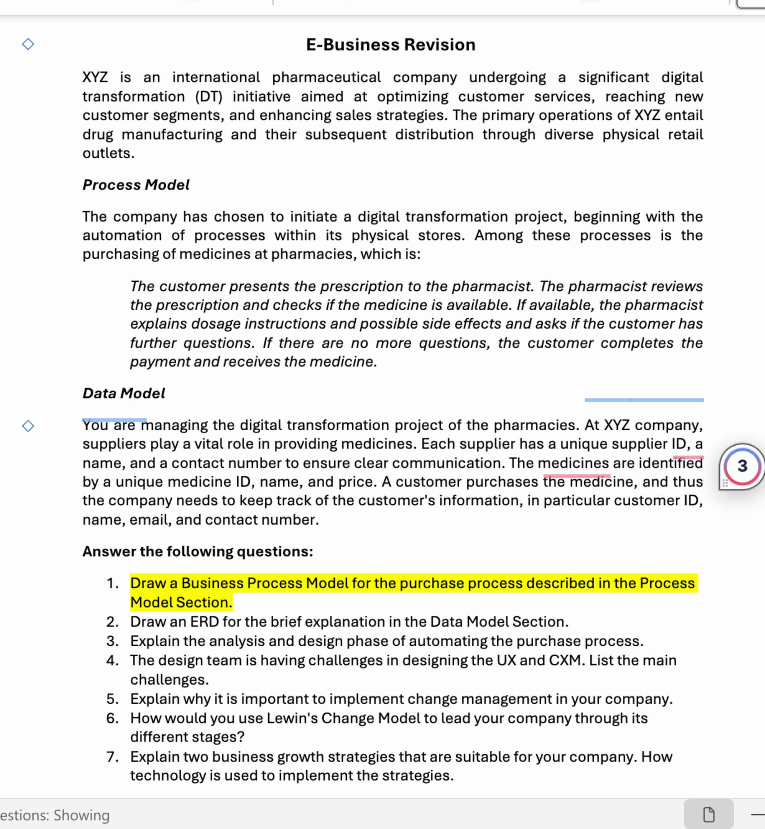 Solved E-Business RevisionXYZ is an international | Chegg.com