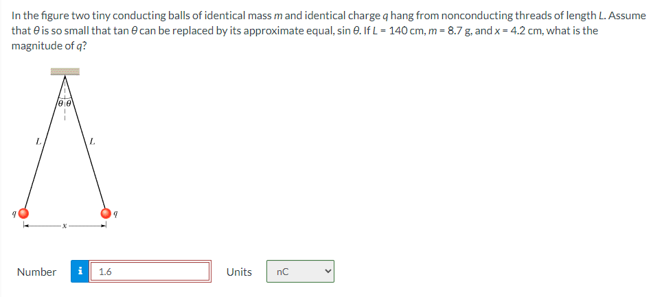 Solved in the figure two tiny conducting balls of identical | Chegg.com