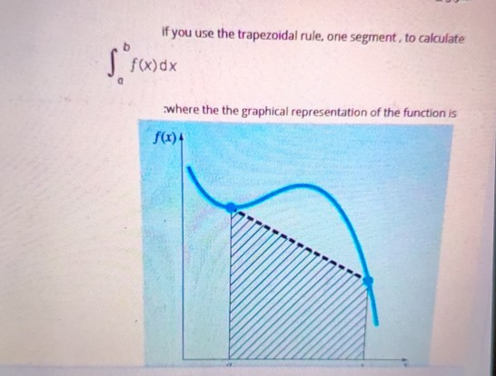 Solved if you use the trapezoidal rule, one segment, to | Chegg.com