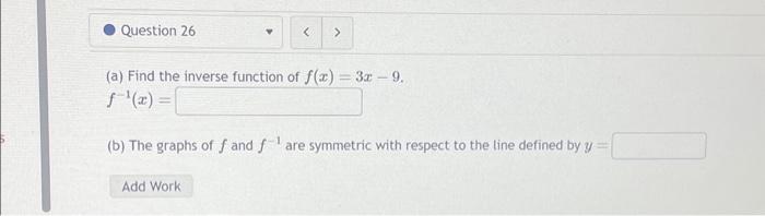 Solved Question 26 (a) Find the inverse function of | Chegg.com