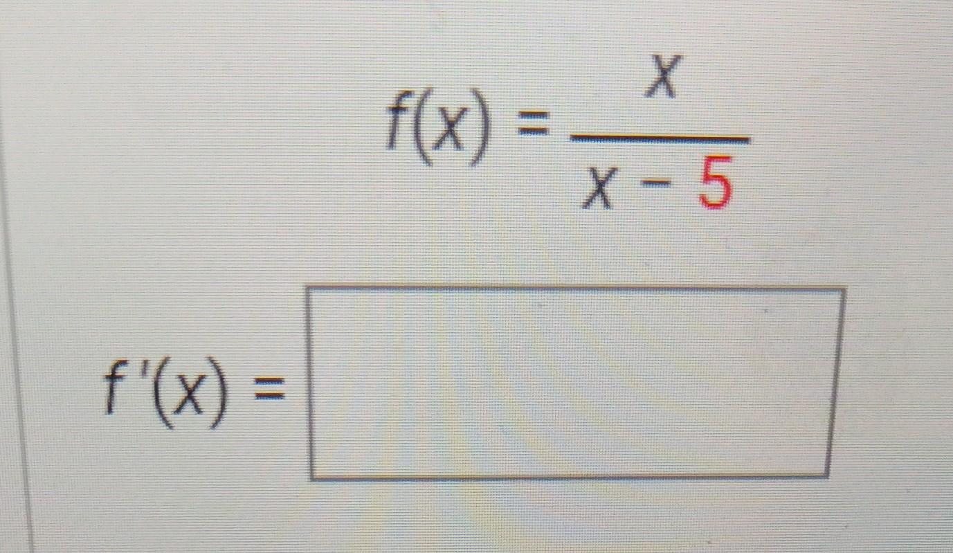 Solved use the quotient rule to find the derivative of the | Chegg.com