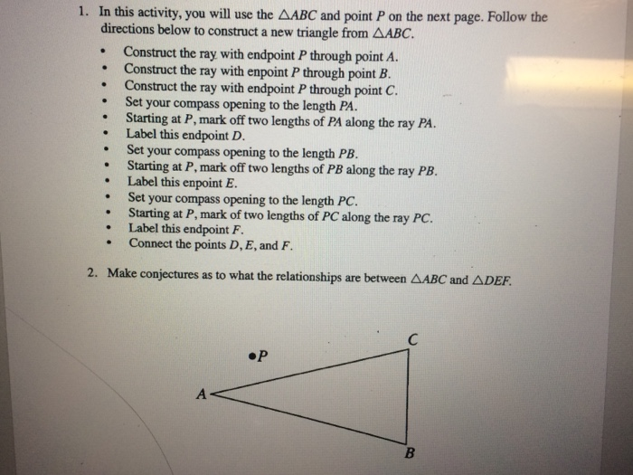 Solved 1. In this activity, you will use the AABC and point | Chegg.com