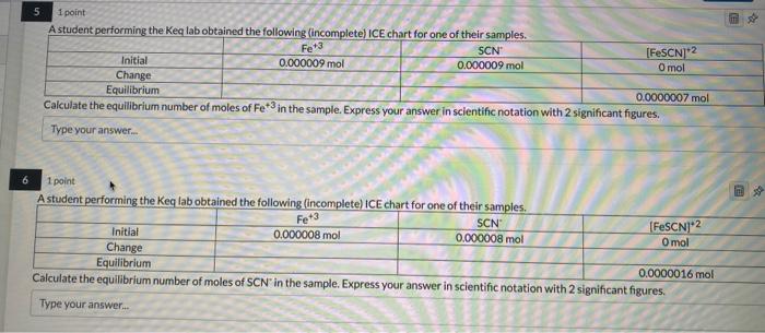 Solved A student performed the Keq lab and obtained the | Chegg.com