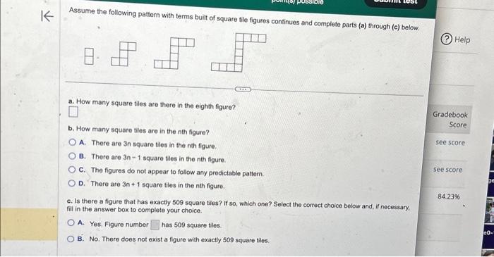Solved Assume the following pattern with terms built of | Chegg.com