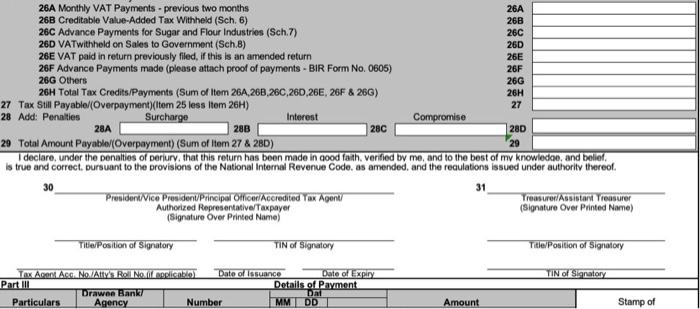 BIR Form No. Quarterly Value-Added Tax Return | Chegg.com
