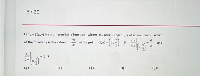 Solved Let z=f(x,y) be a differentiable function where | Chegg.com
