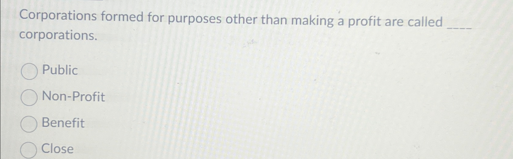 Solved Corporations formed for purposes other than making a | Chegg.com