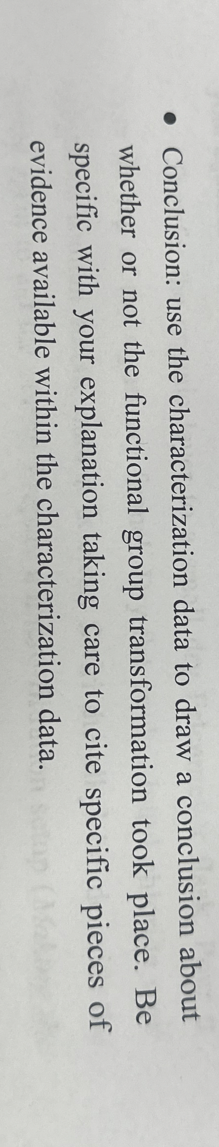 Solved Conclusion: use the characterization data to draw a | Chegg.com
