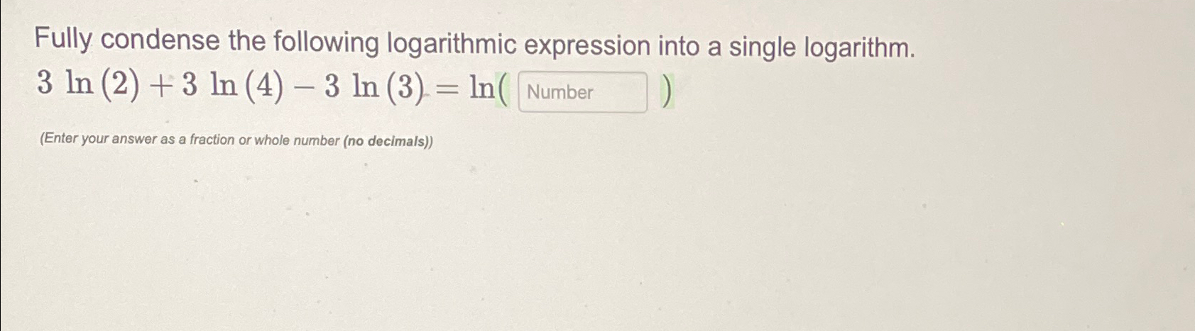 Solved Fully condense the following logarithmic expression | Chegg.com