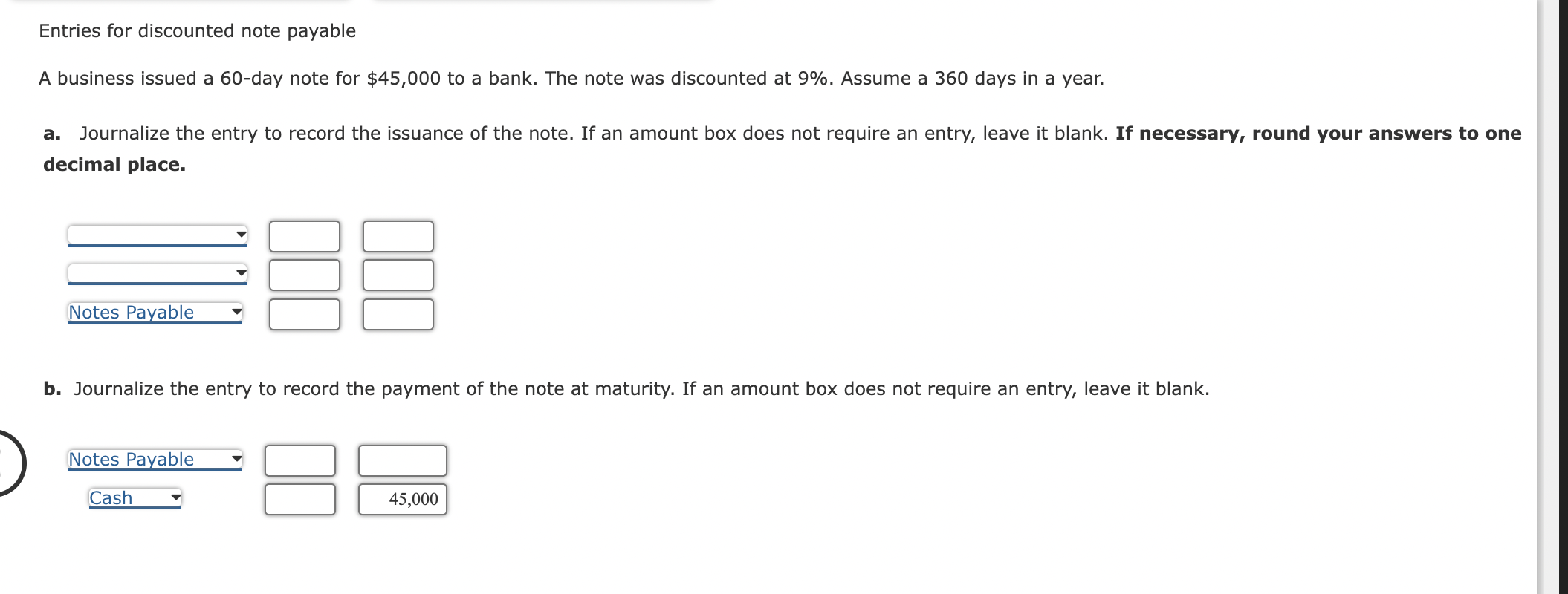 Solved Entries for discounted note payable Entries for | Chegg.com