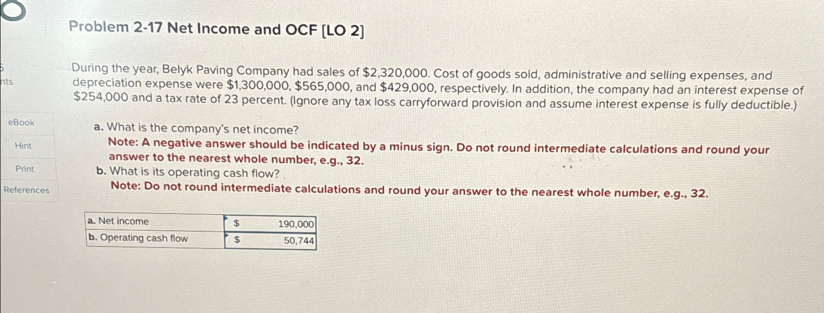 Solved Problem 2-17 ﻿Net Income and OCF [LO 2]During the | Chegg.com