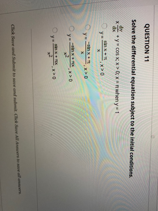 Solved QUESTION 11 Solve the differential equation subject | Chegg.com